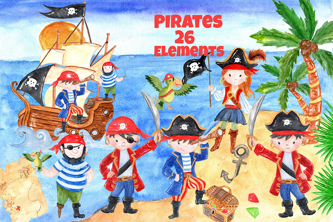 Pirate kids clipart | Illustrations ~ Creative Market