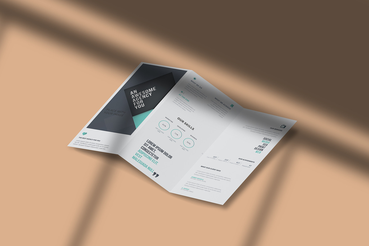 Tri-Fold Mockups, a Print Template by My Code Std