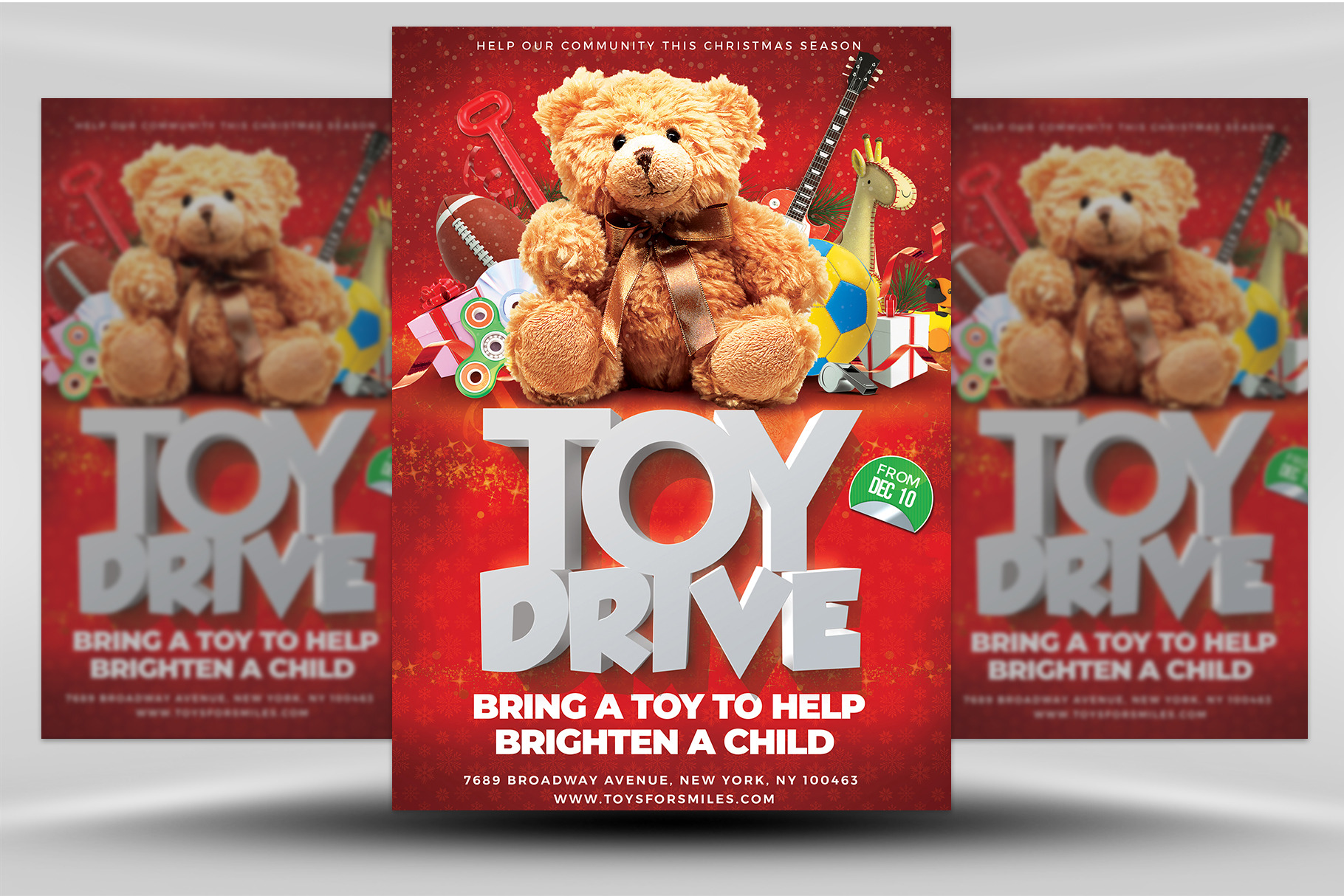 Toy Drive Flyer Template, a Flyer Template by MadridNYC