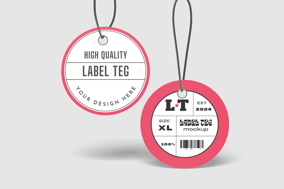 Round Label Tag Mockup, a Product Mockup by DxSLEX