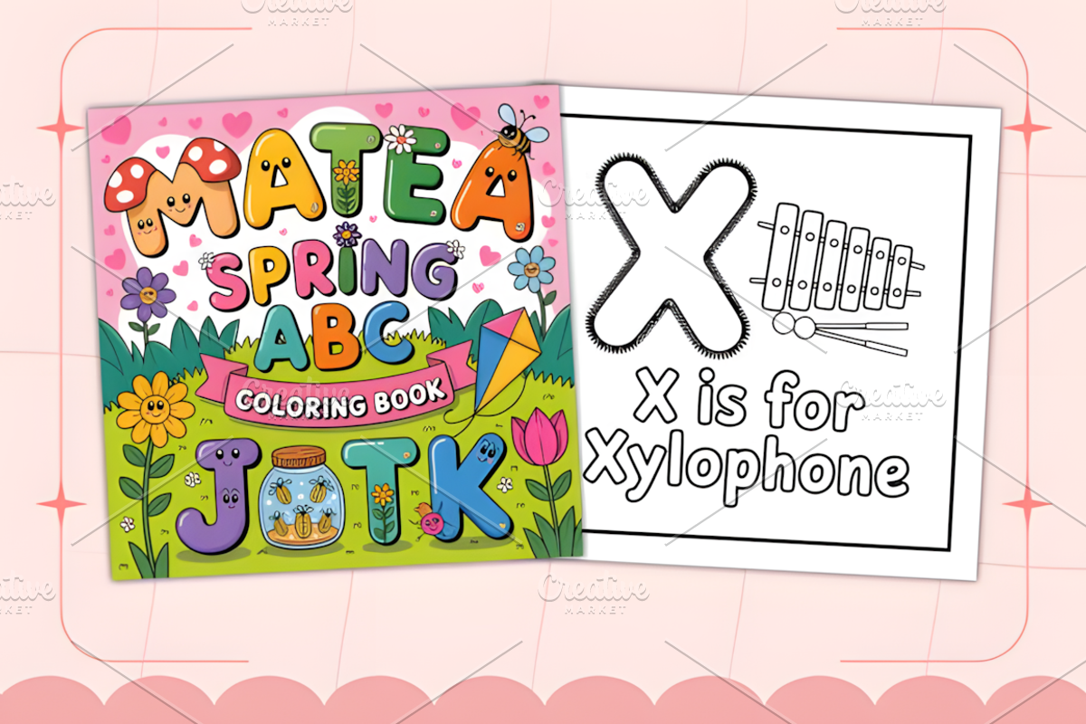 ABC Spring Coloring Book for Kids, a Decorative Illustration by Ink Gallery