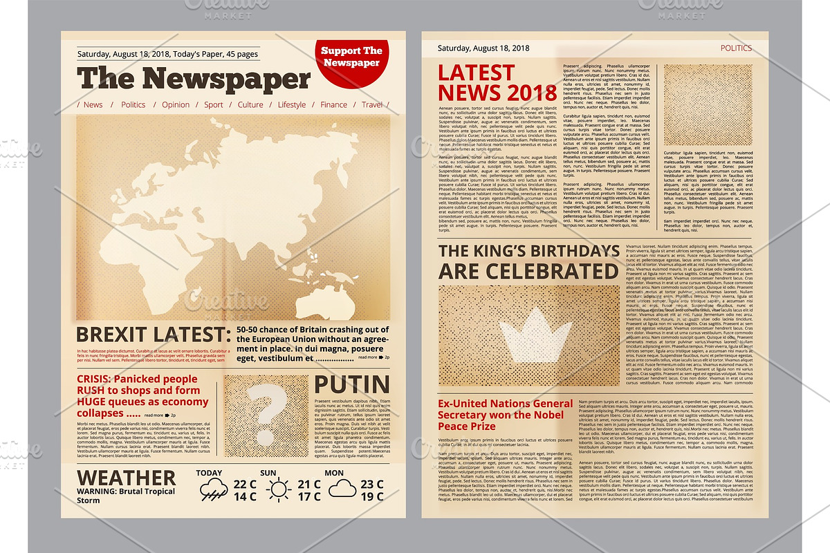 Old newspaper. Vintage antique paper, a Background Graphic by Onyx