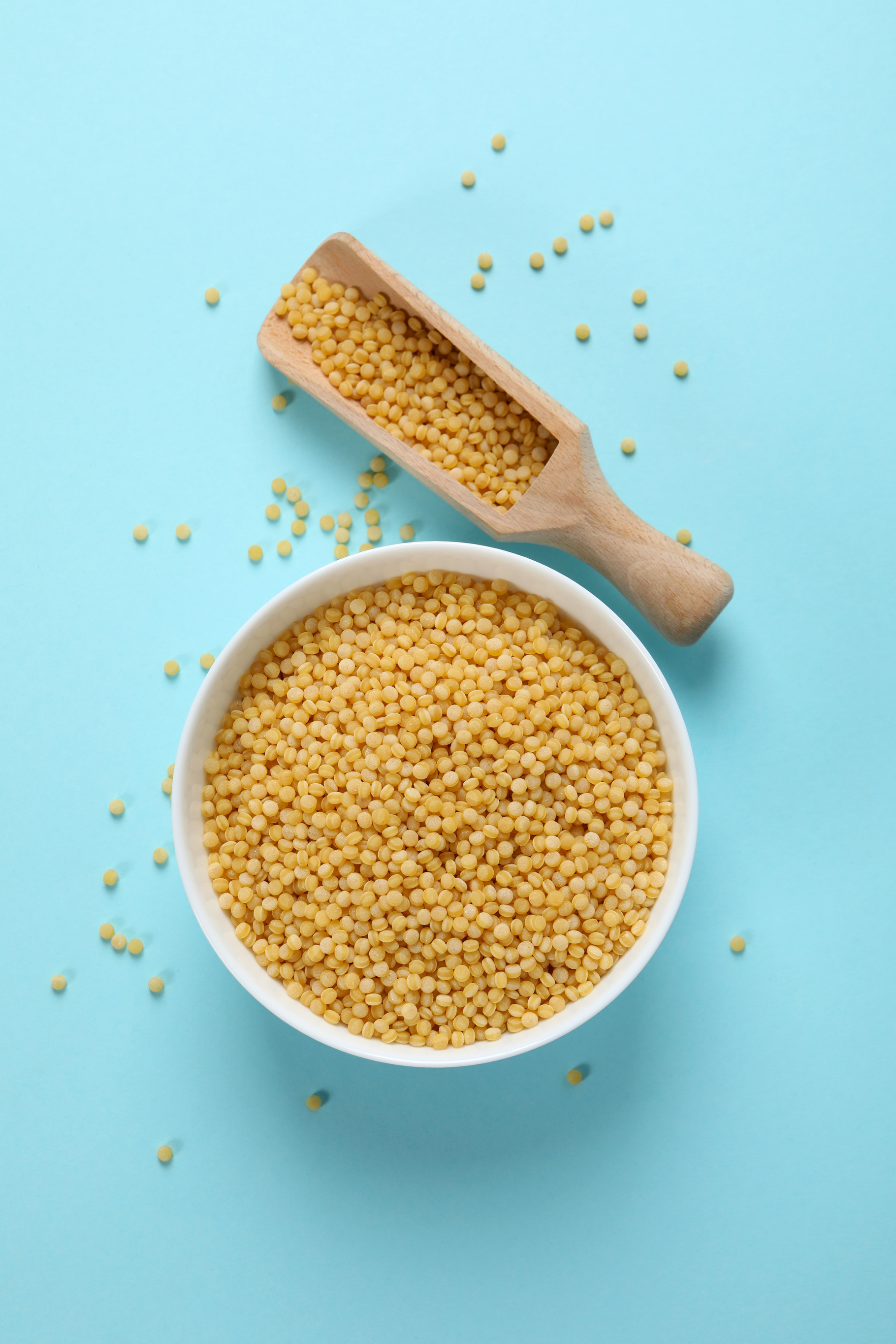 Concept of cooking, uncooked ptitim, top view, a Food & Drink Photo by ...