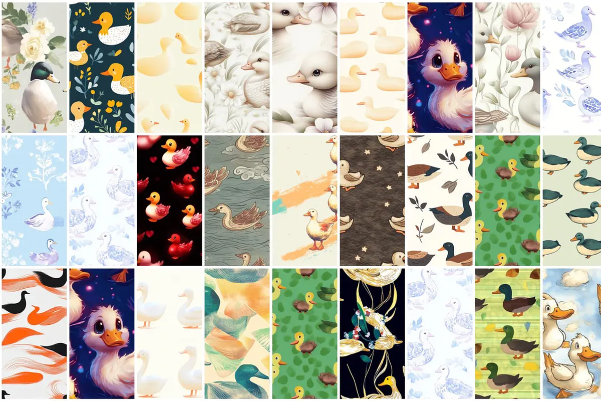 130 Cute Ducks Seamless Patterns, a Pattern Graphic by mkStudioLab