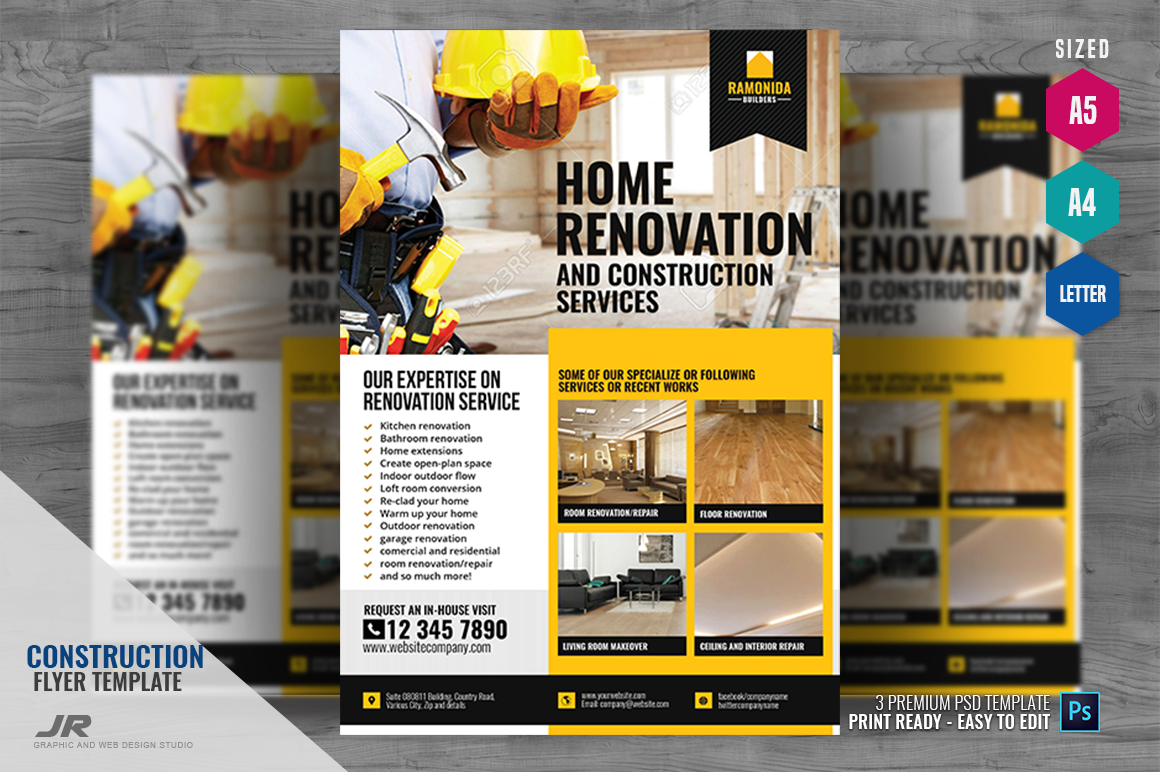 Construction Services Promotional, a Flyer Template by PSDPixel