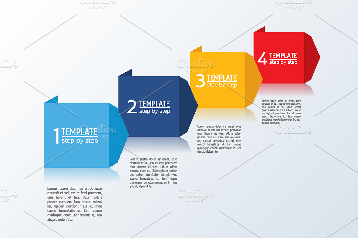 Four step chart, inphographic, a Presentation Template by kaskadesign