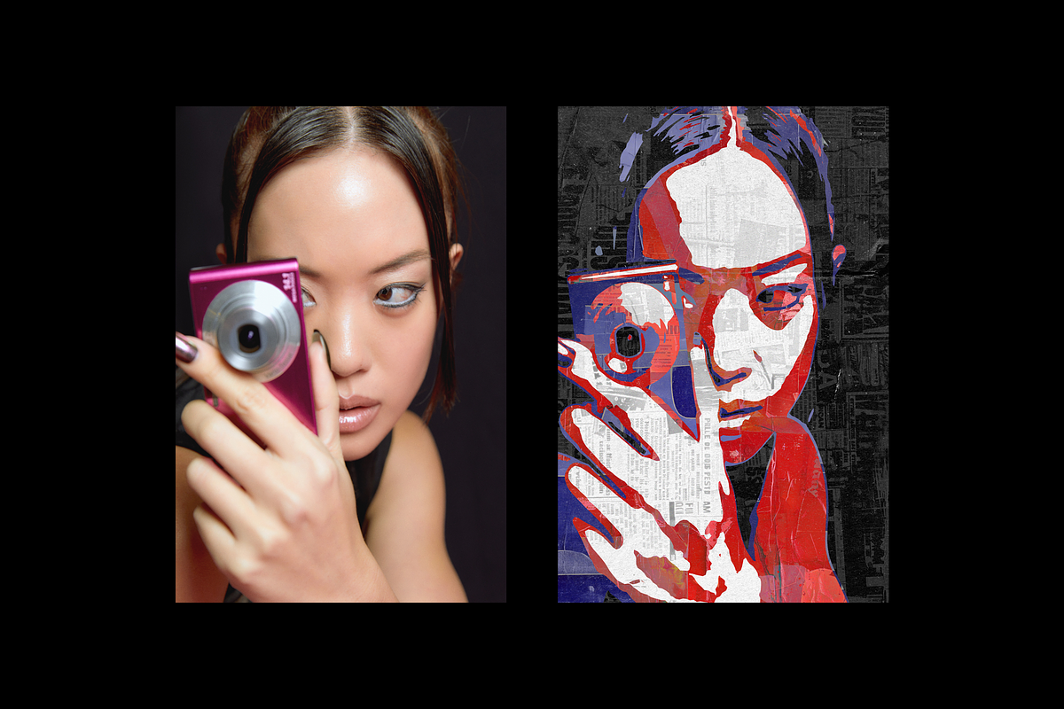 Painted Paper Collage Photo Effect, a Layer Style Add-On by Design Squad