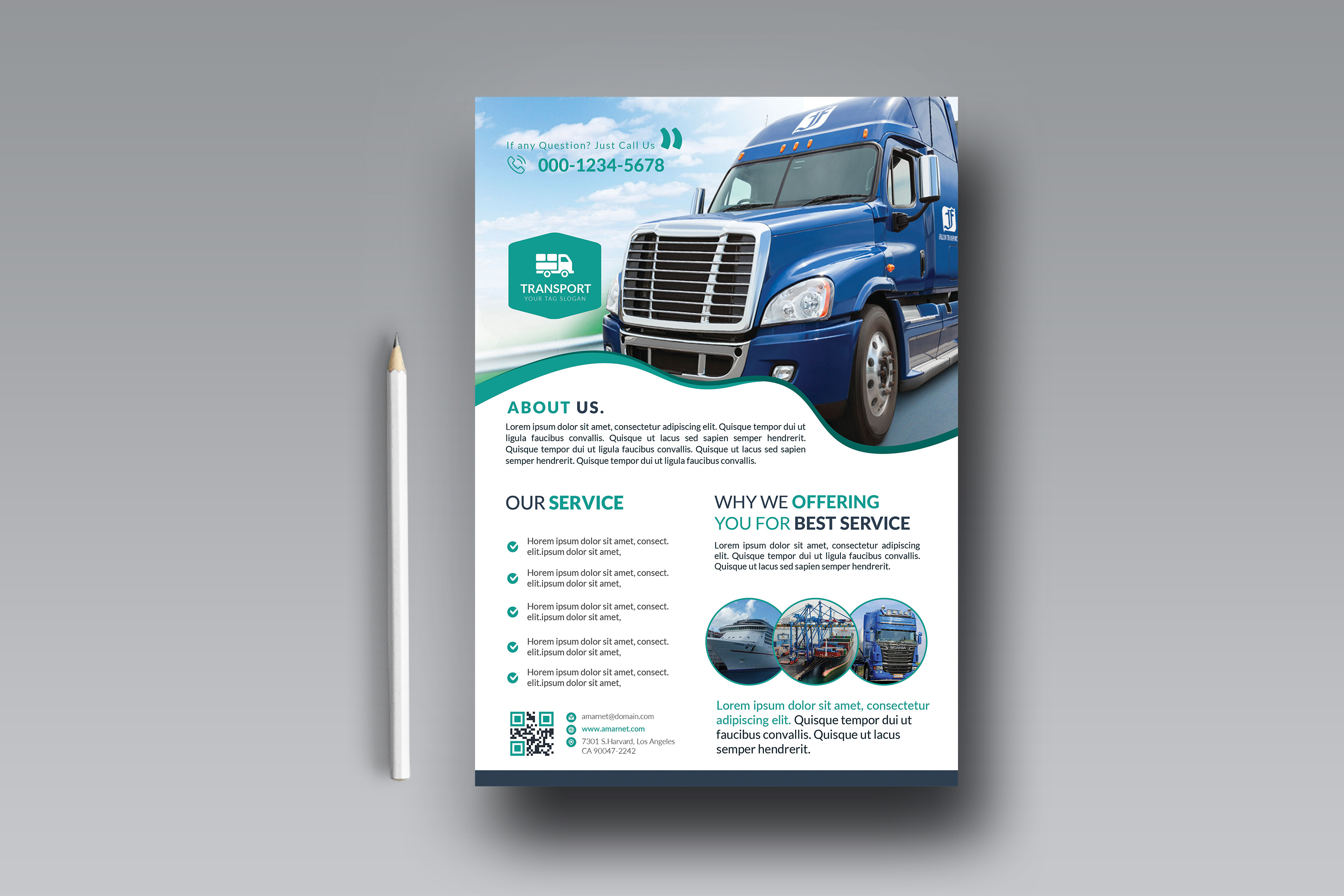 Transport Business Flyer, a Flyer Template by Genereux Art
