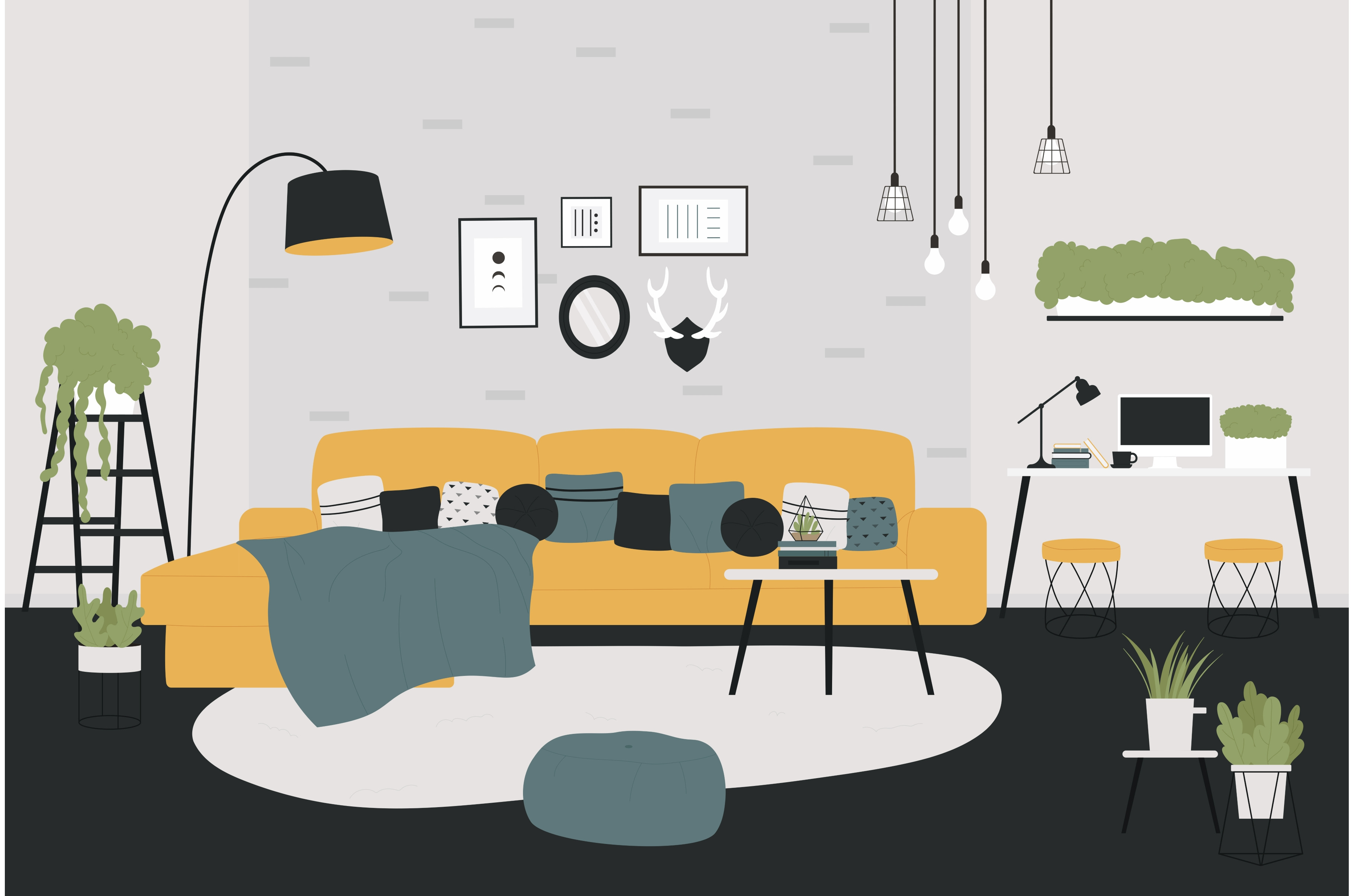 Scandinavian home interior design, an Object Graphic by Flashvector