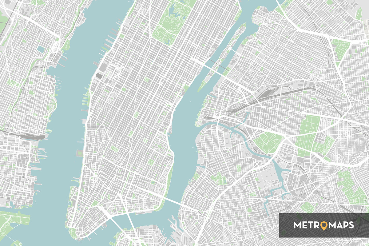 New York Map – Pale / Regular, an Illustration by MetroMaps