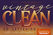 Clean Vintage - 3D Lettering, a Graphic by Deeezy