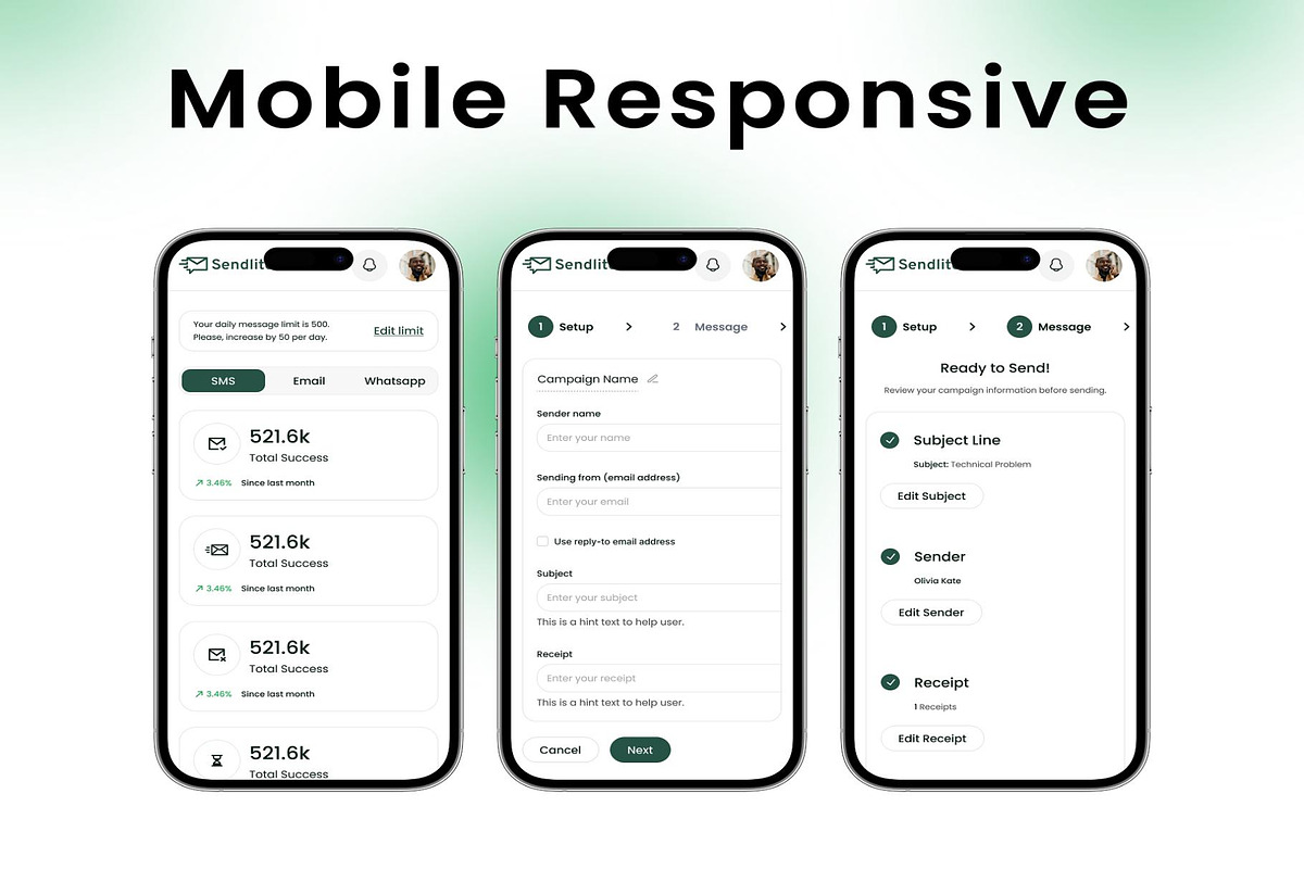 Sendlite - Marketing Dashboard UI Kit