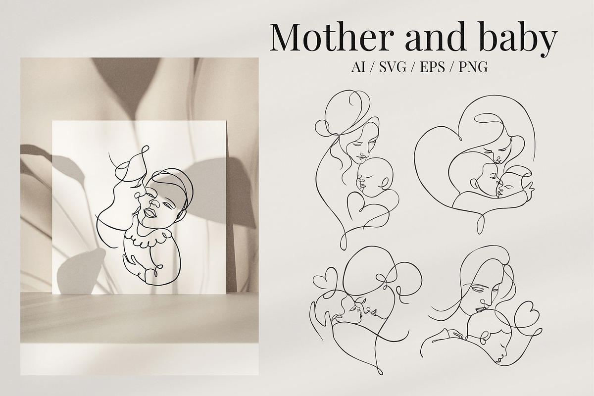 Family one line illustrations