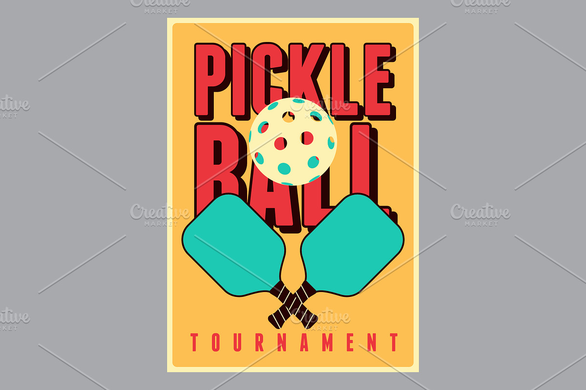 Pickleball retro vector poster set., a Sport Illustration by PoPaShop