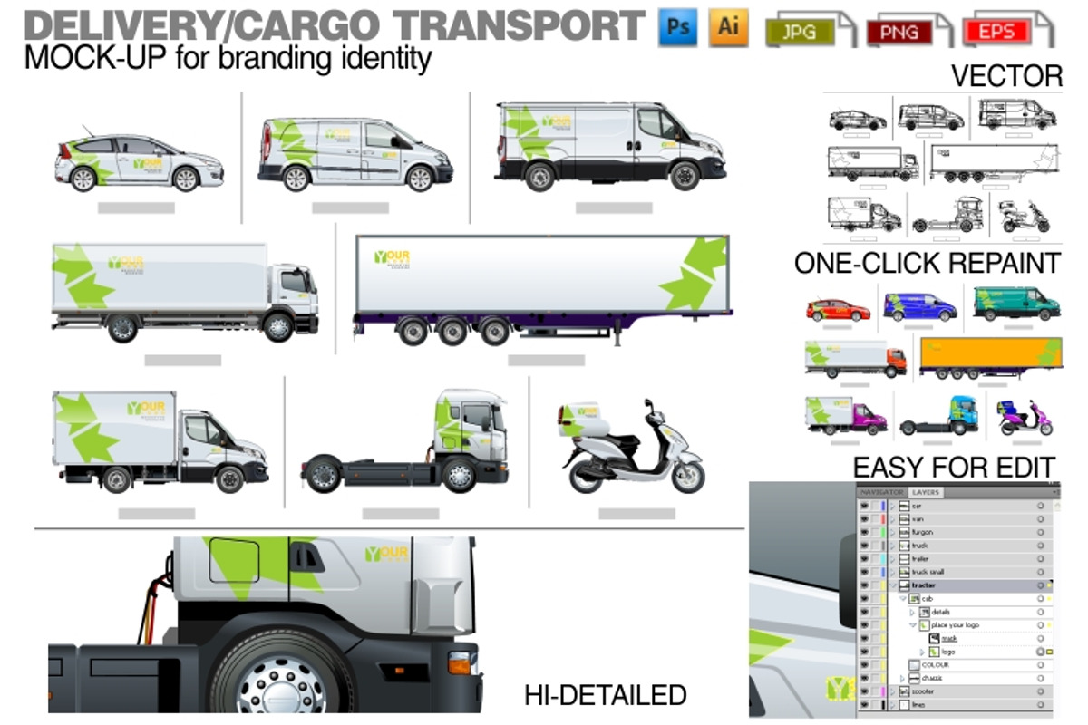 Delivery / cargo transport mockup, a Mockup by Mechanik