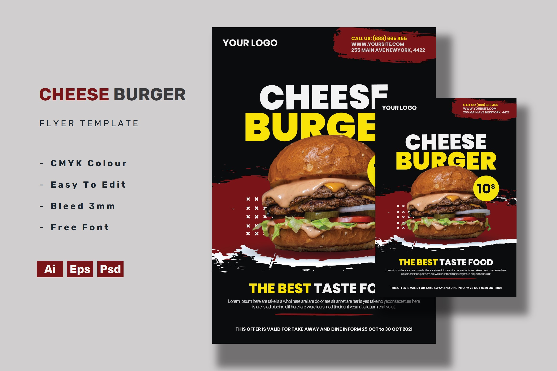 Cheese Burger - Flyer, a Flyer Template by inspirasign