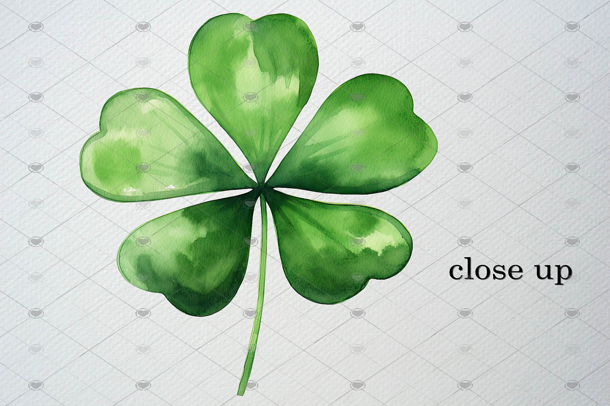 Watercolor Shamrock Clipart, 16 PNG