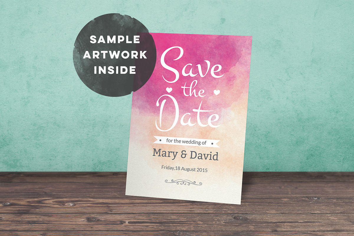 Double-sided Invitation Mockup #2, a Print Template by Hype Your Prints