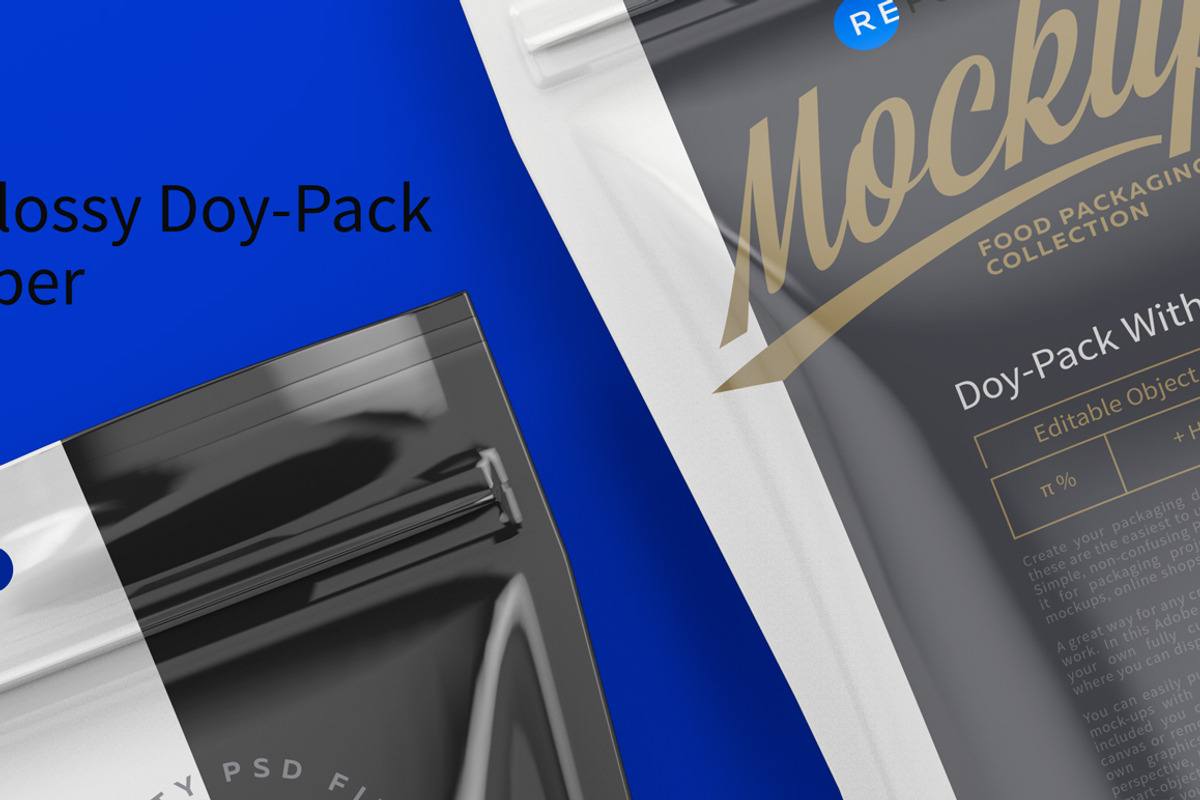 Doy-Pack with Zipper Poster Mockup, a Packaging Mockup by Reformer Mockup