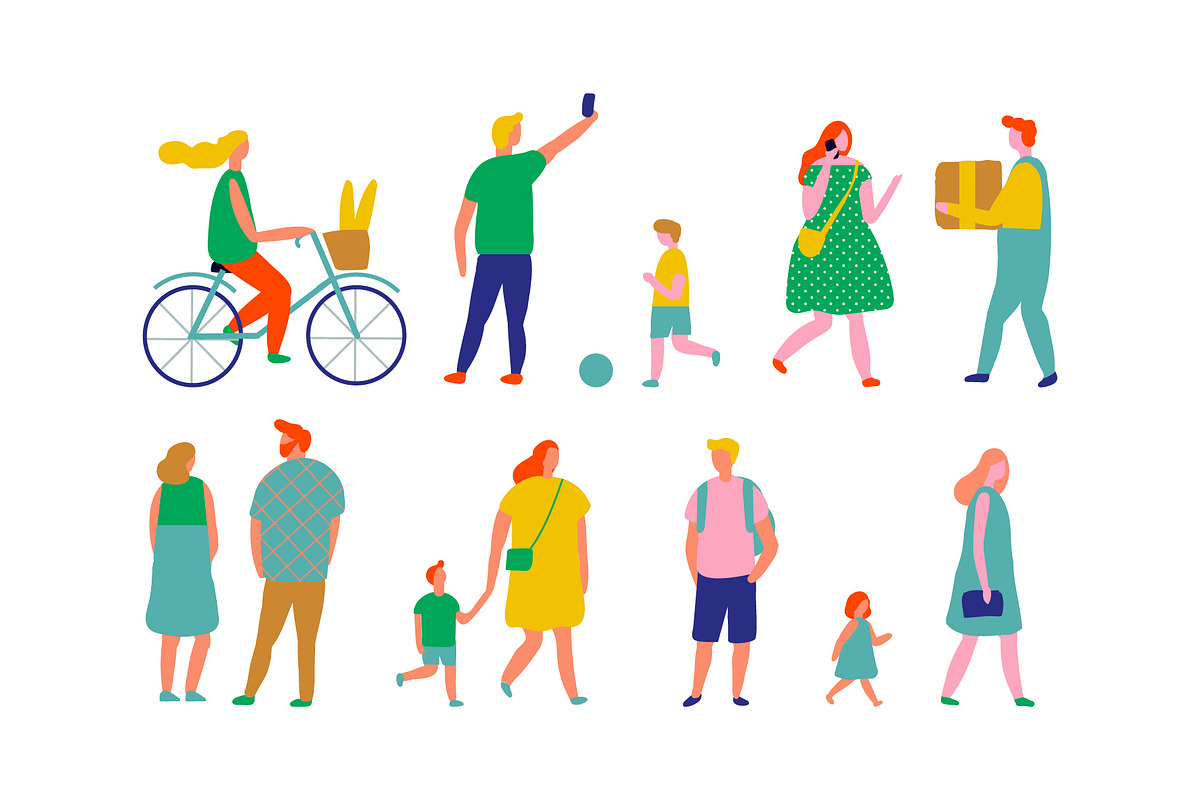 People crowd vector set, a Person Illustration by Vector_Art