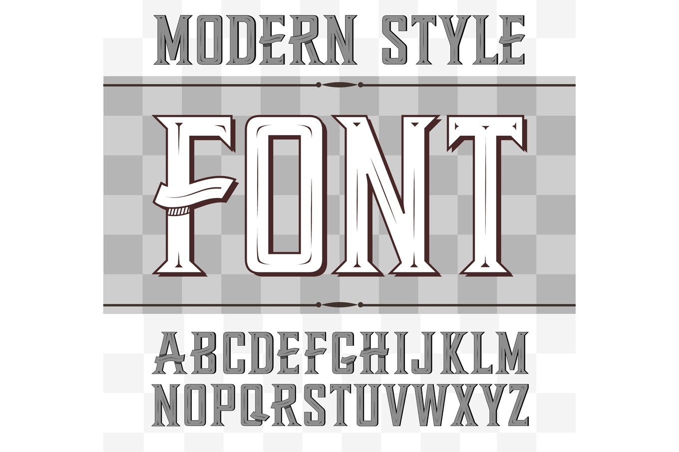 Vector label font, modern style, a Decorative Illustration by Fractal ...