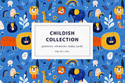 Childish collection, an Animal Illustration by MoleskoStudio