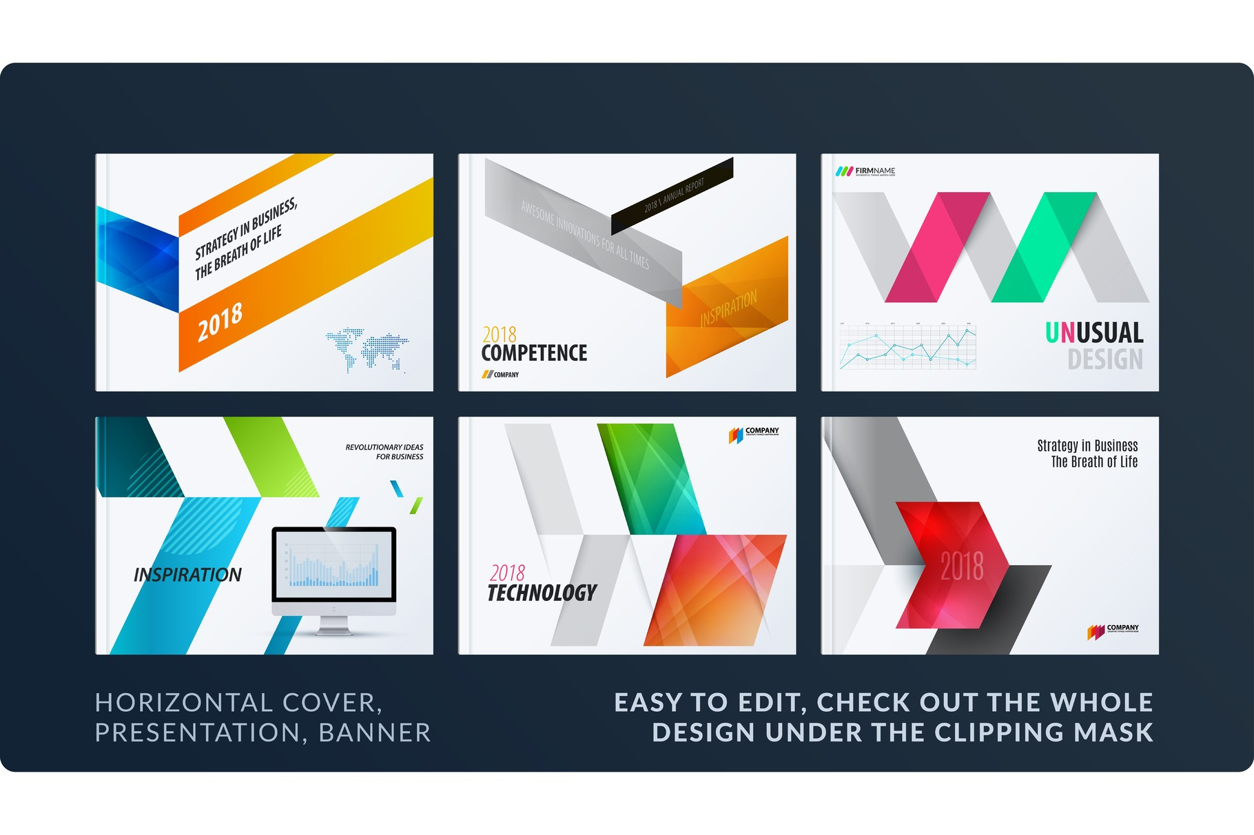 Presentation. Abstract vector set of modern horizontal templates with ...