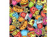 Seamless pattern with cute kawaii, a Pattern Graphic by incomible