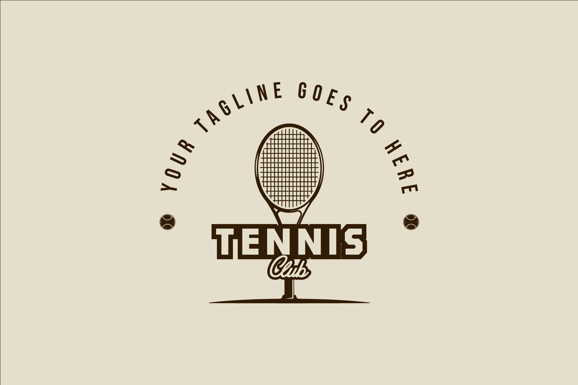 tennis racket logo vintage vector | Creative Market