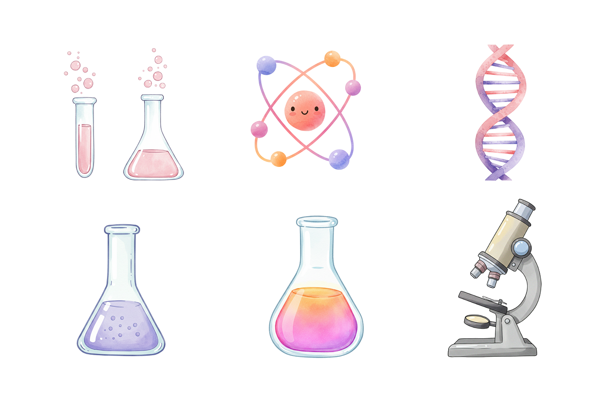 Watercolor Science Clipart