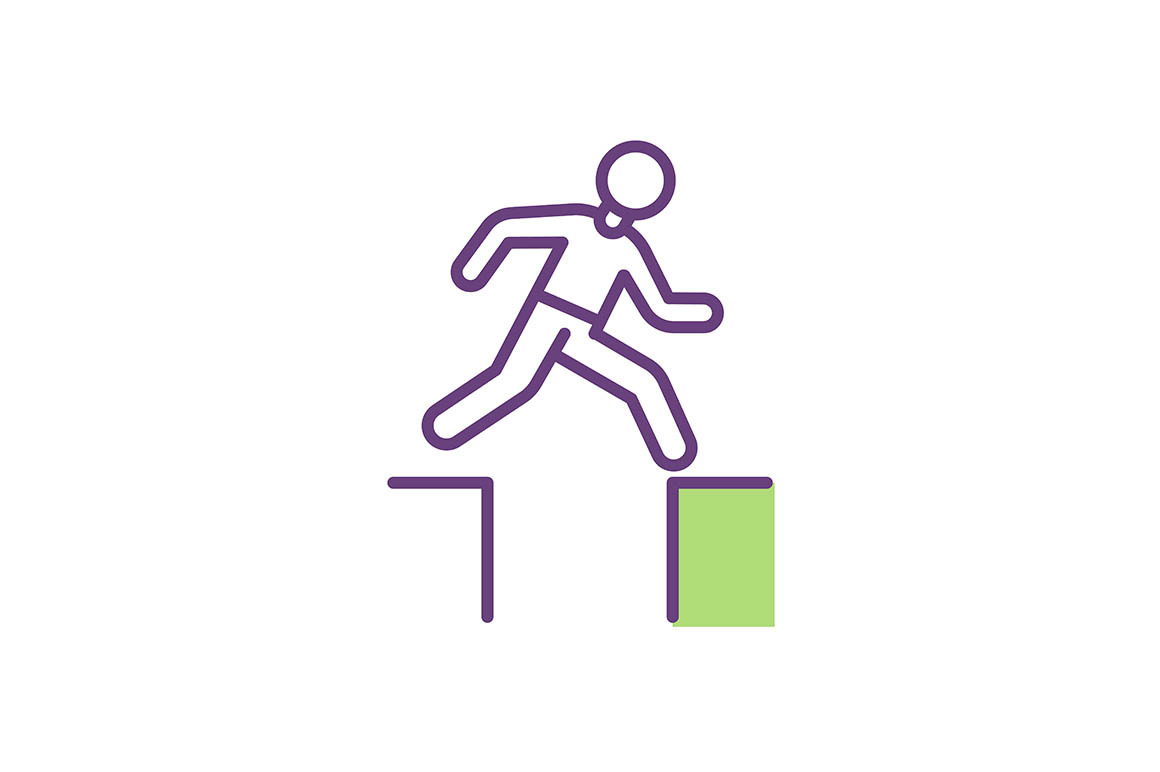 Overcoming life challenges RGB icon, an Outline Icon by bsd studio