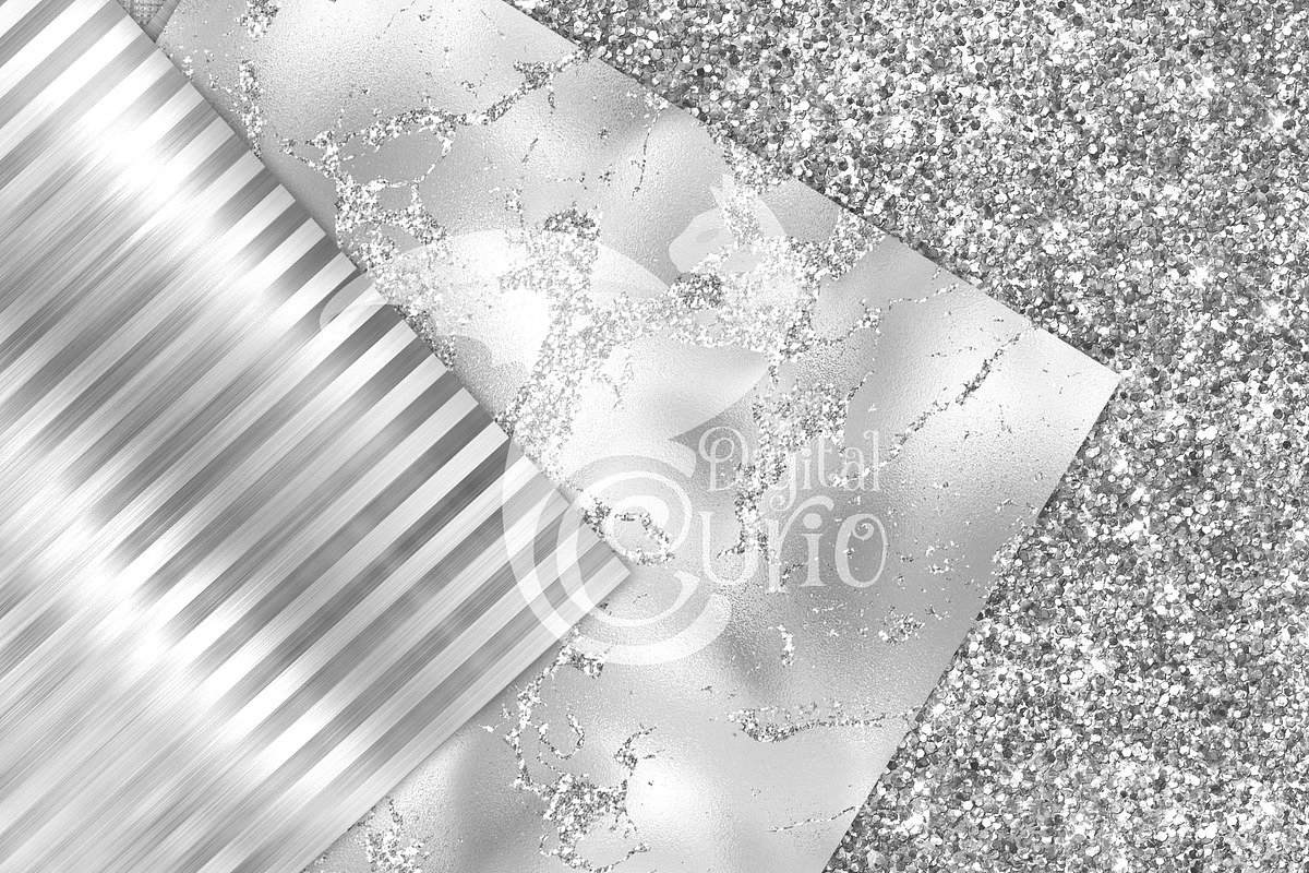Luxury Silver Textures, a Texture Graphic by Digital Curio