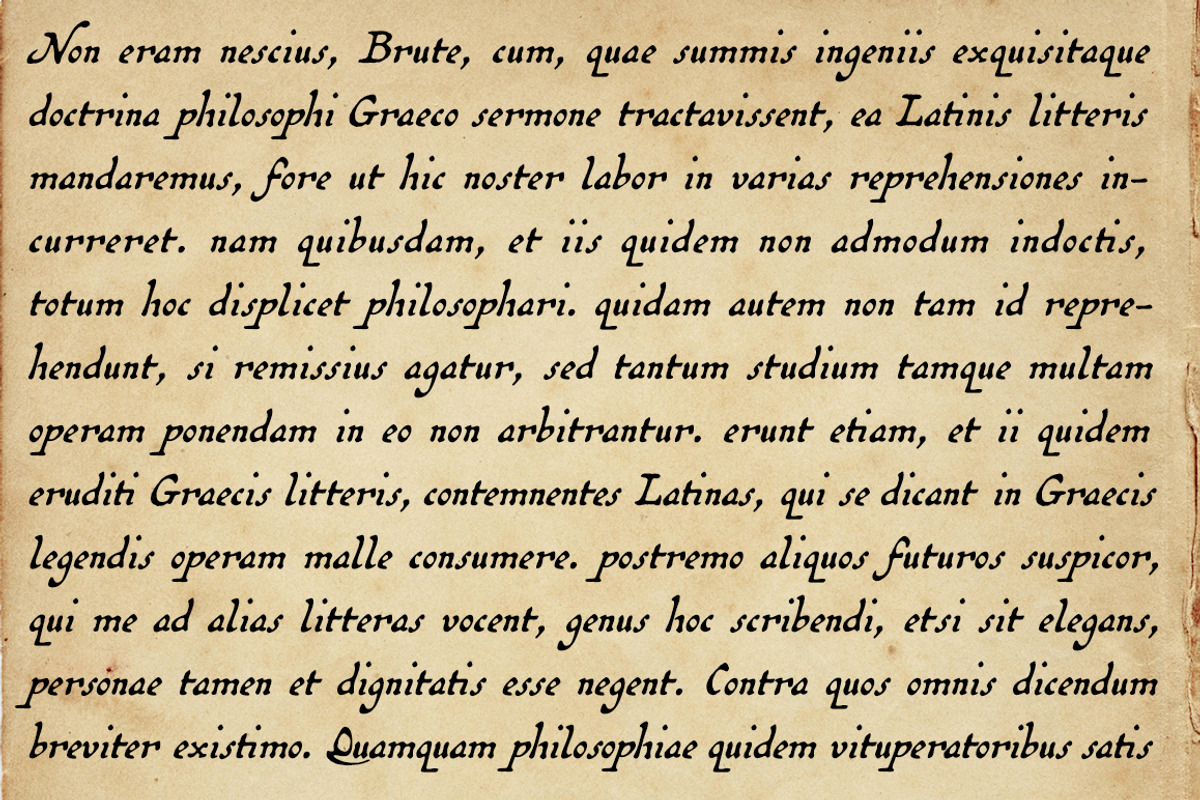 Terra Ignota, a 1600s map font