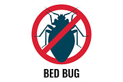 Anti bed bug emblem white on vector illustration, an Object Graphic by ...