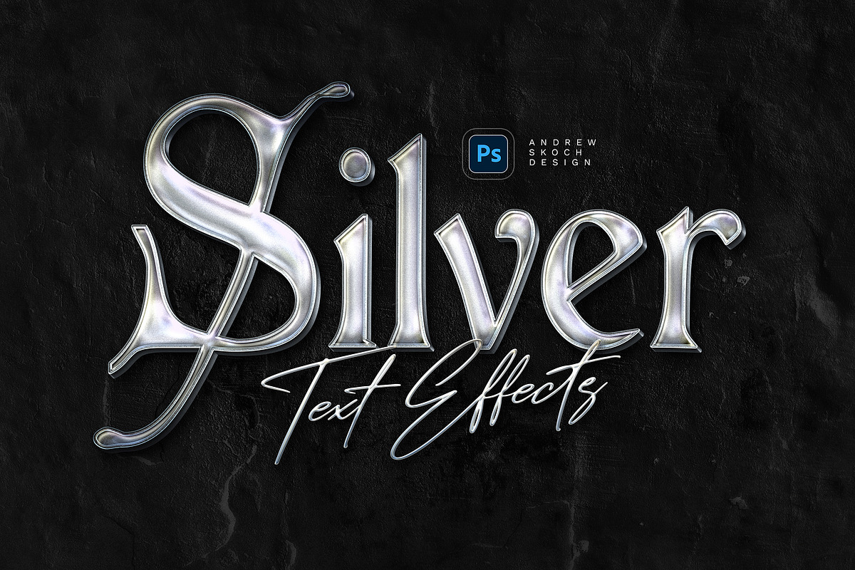 Chrome Text Effects, a Layer Style Add-On by Andrew Skoch Design