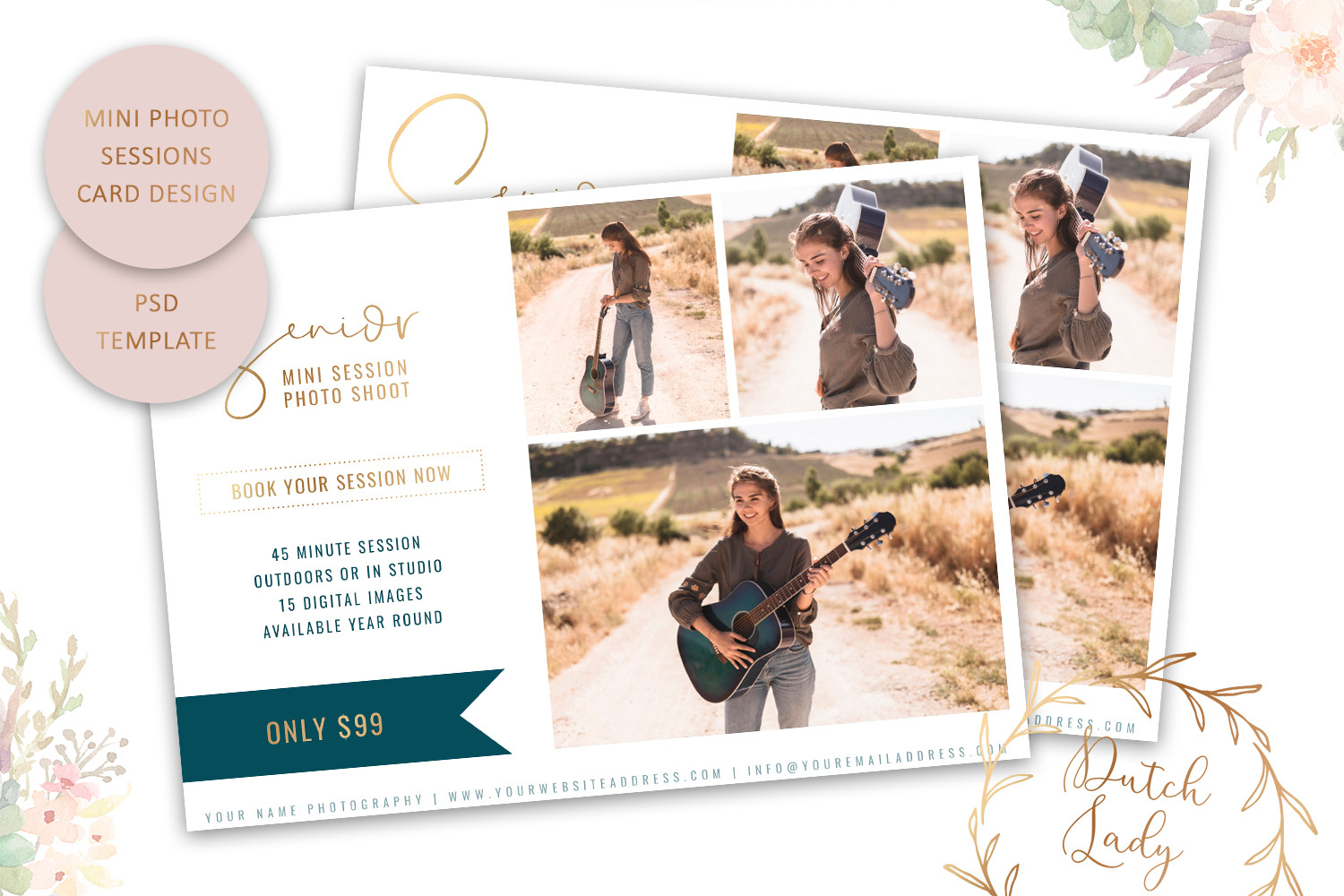 PSD Photo Session Card Template #19, a Card Template by The Dutch Lady ...