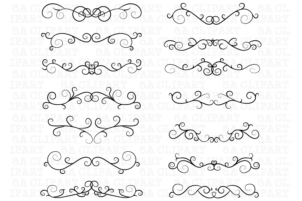 Flourish Swirl Border Frame Clipart, an Illustration by SA ClipArt