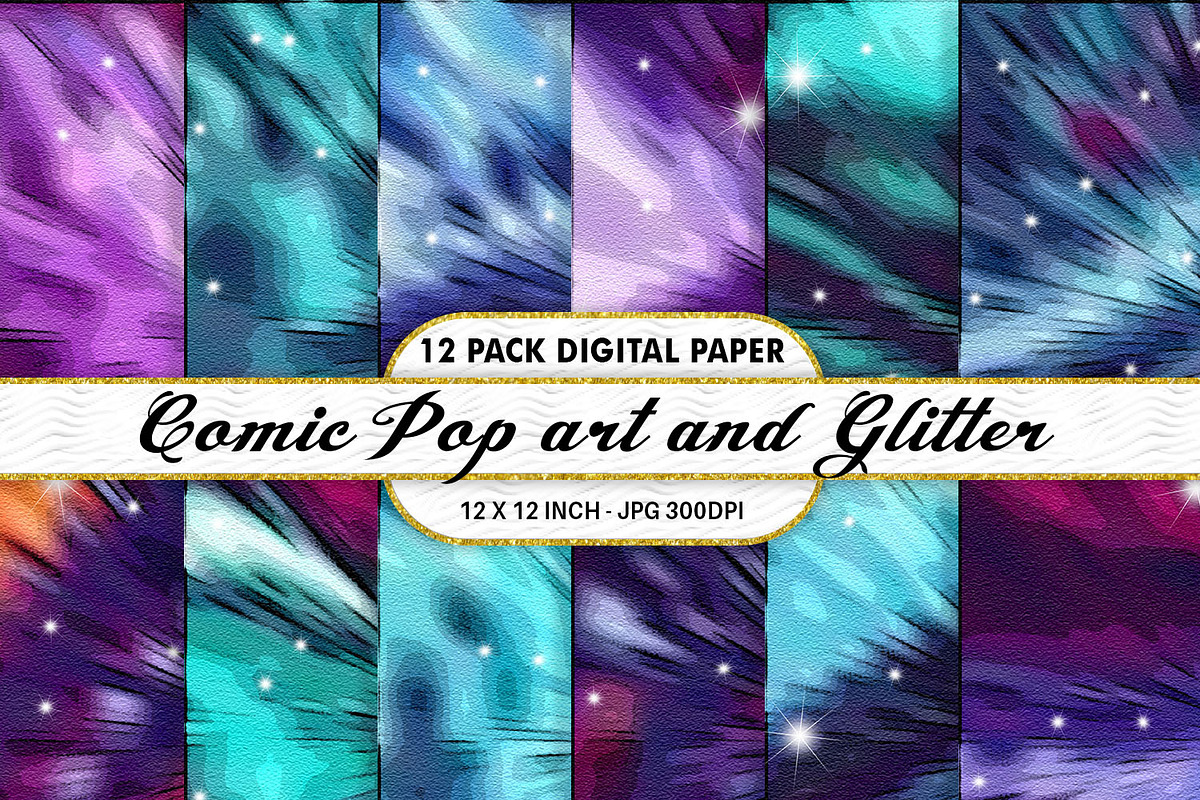 Digital paper Comic pop art sparkle, a Texture Graphic by Artnoy ...