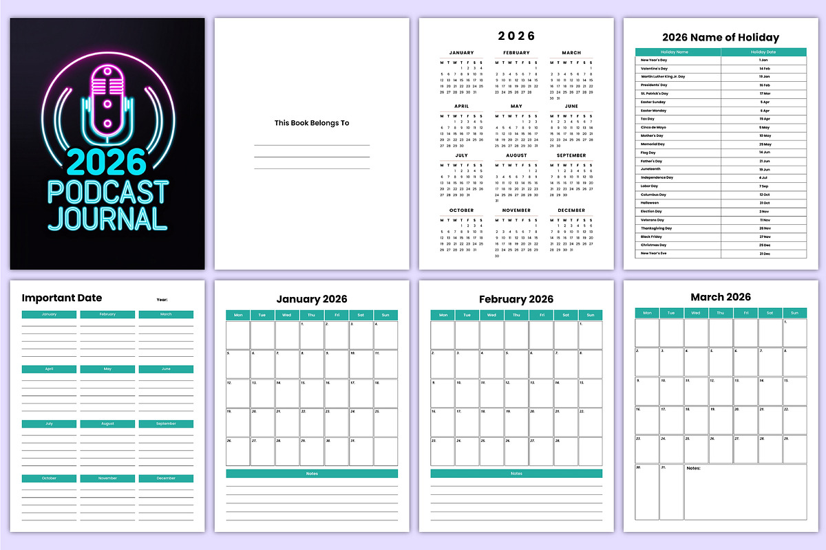 2026 Podcast Journal Canva Kdp