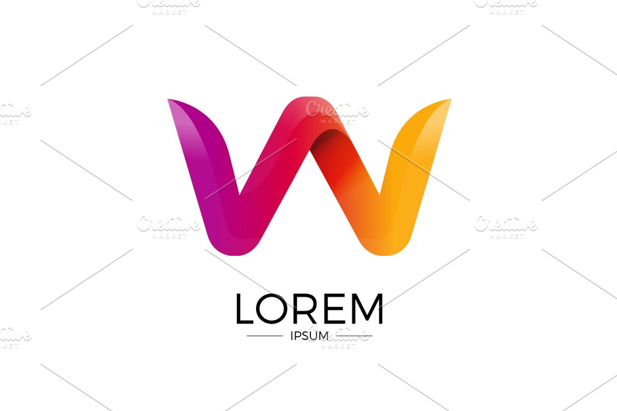 W Alphabet Abstract letter logo, a Branding & Logo Template by Woo Graphics