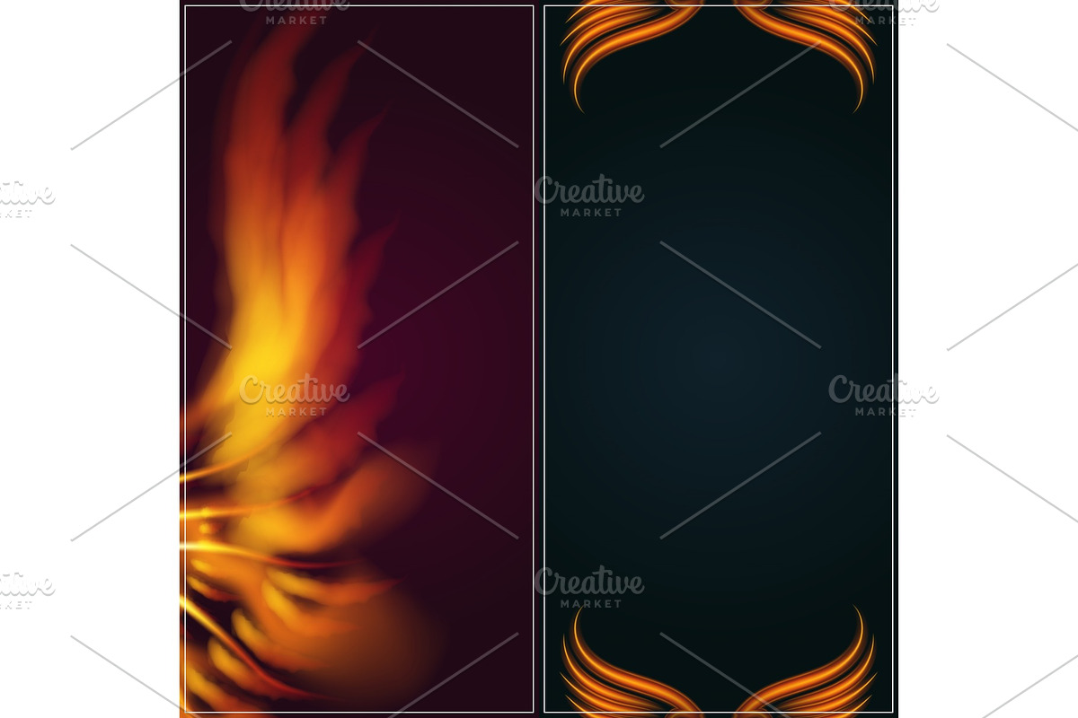 Bird fire wings fantasy banner feather burning fly mystic glow fiery ...