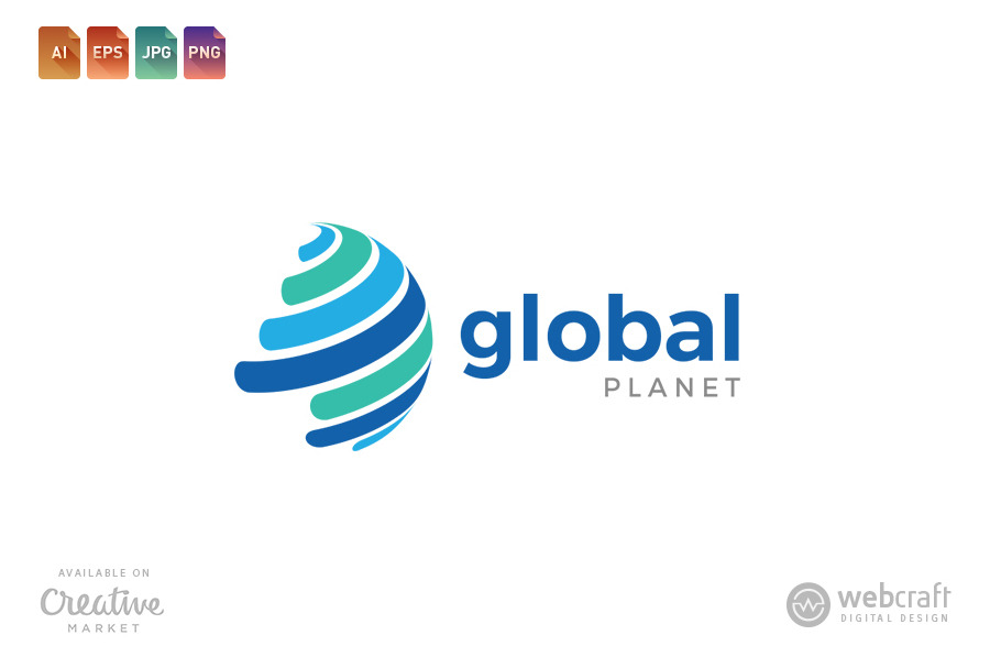 Global Planet Logo Template, a Branding & Logo Template by WebCraft