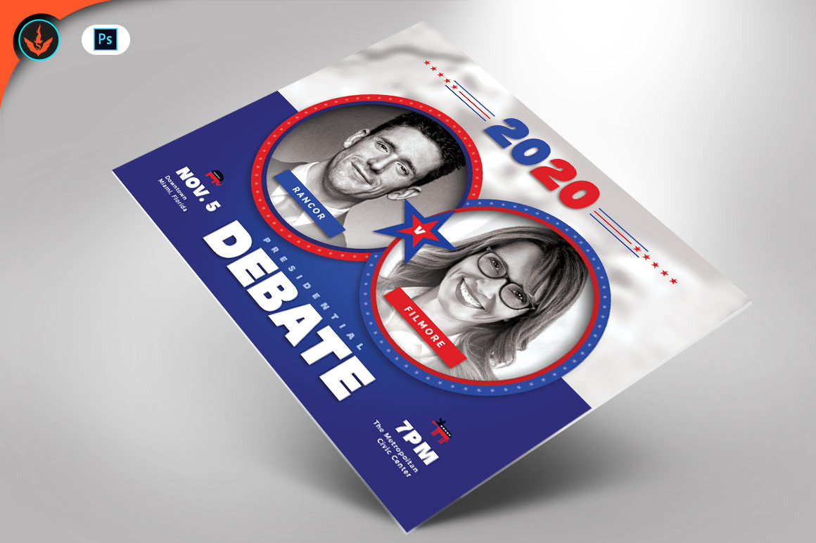 Political Debate Flyer Template, a Flyer Template by SeraphimChris