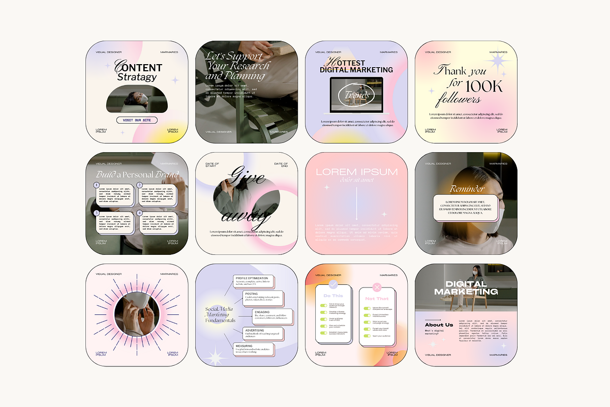 Retro Social Media Pack, a Social Media Template by marmaries