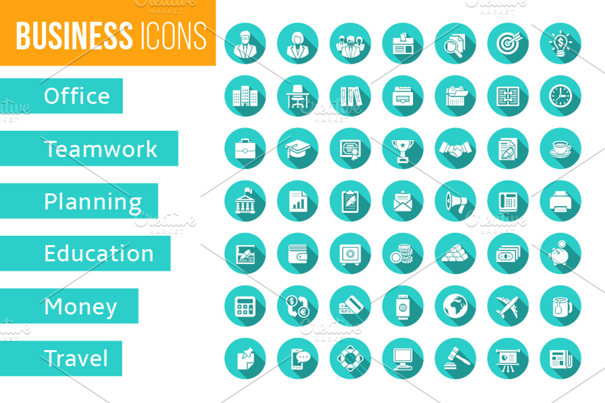 Business Icons, a Solid Icon by Vectorikart