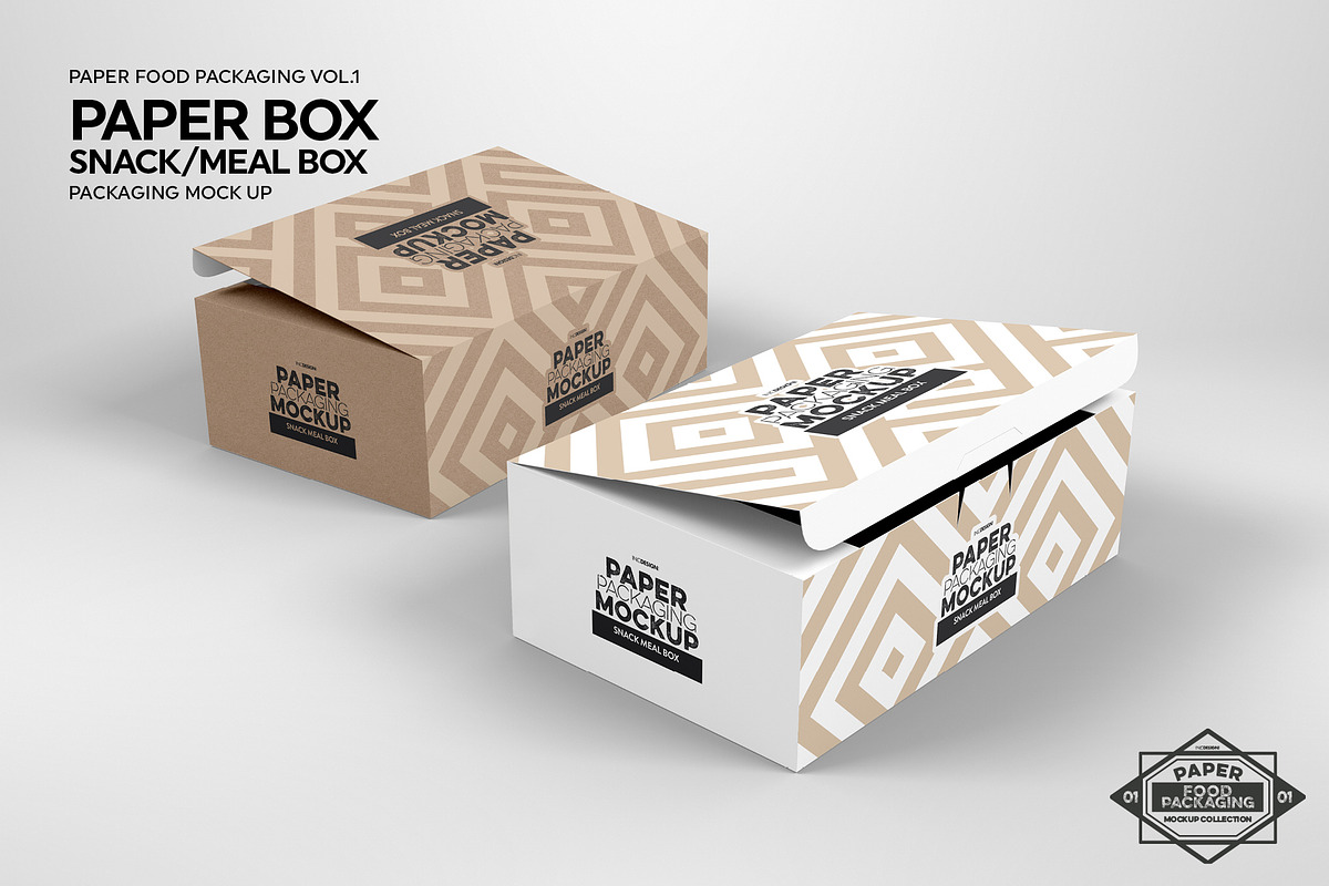 Meal Snack Food Box Packaging Mockup, a Packaging Mockup by INCDesign