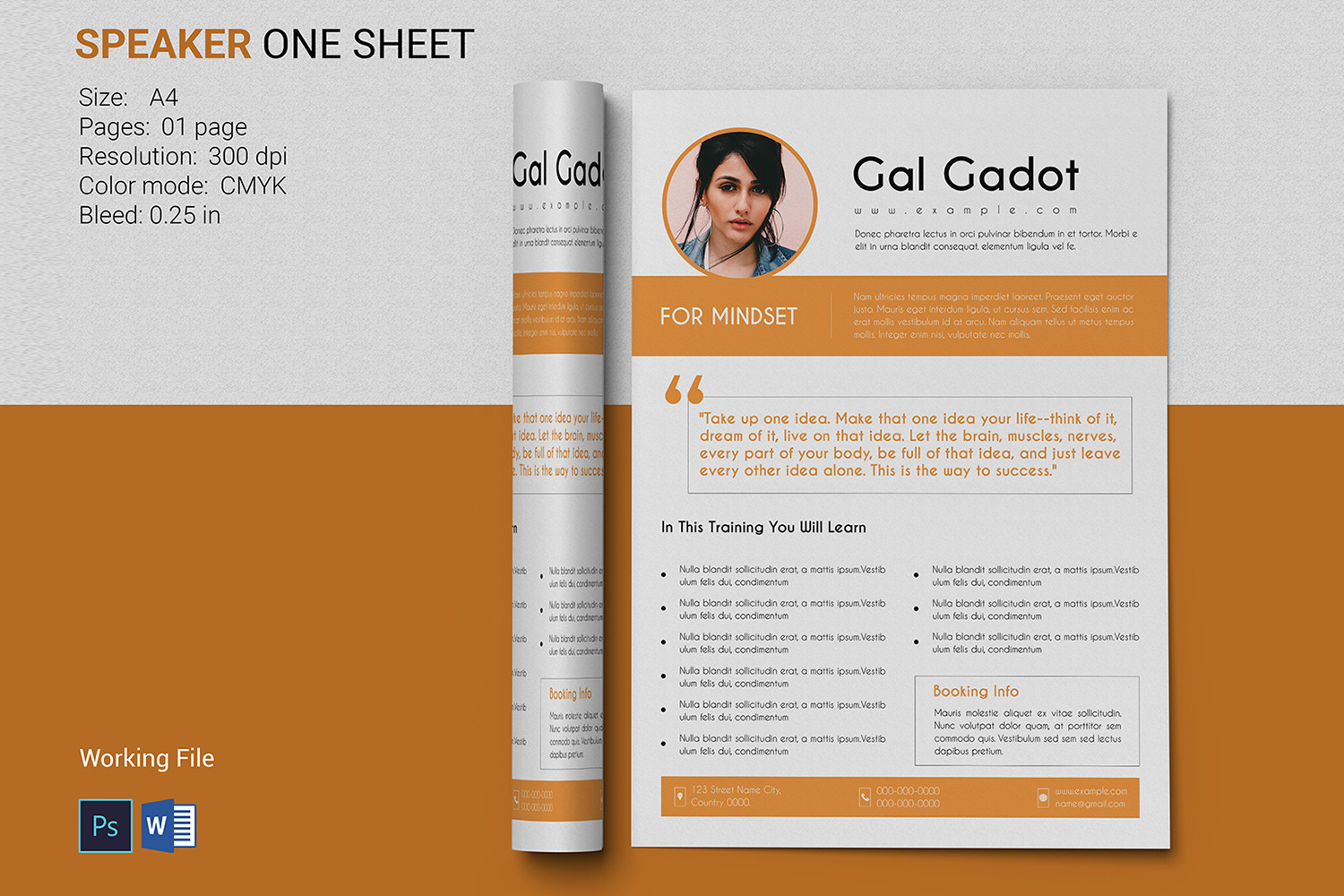 Speaker One Sheet Template, a Flyer Template by crazyOWL