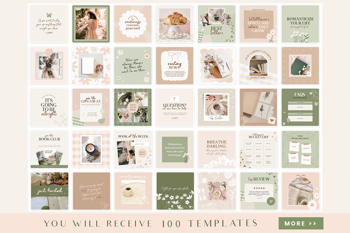 Cottagecore Instagram Post Templates