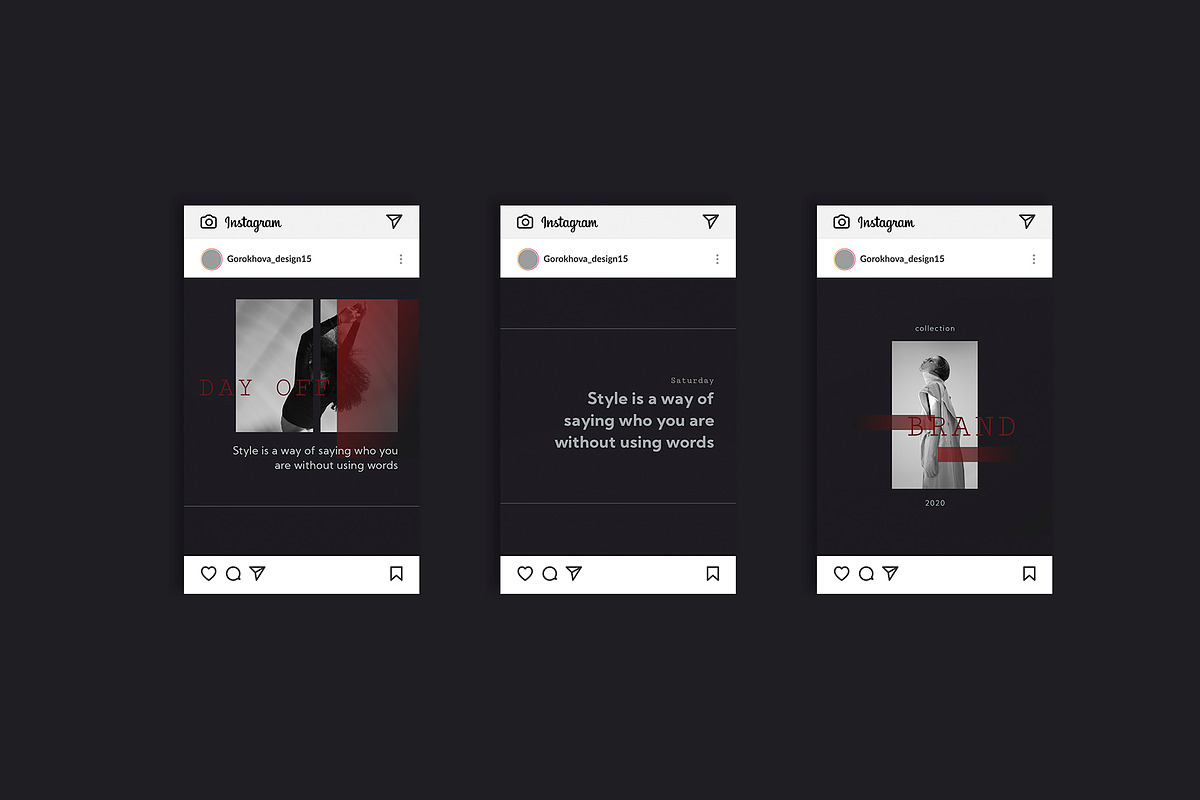 Black Instagram templates CANVA+PSD, a Social Media Template by Lafnaeri
