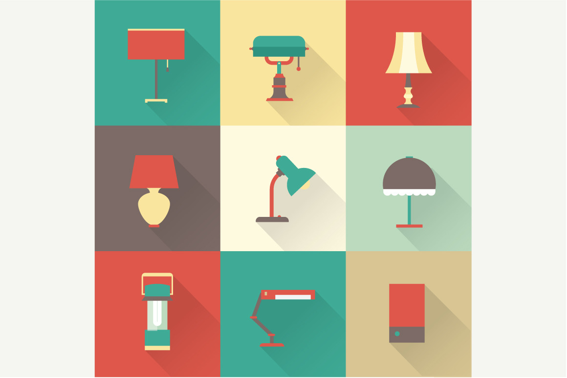 Vector lamp icons, a Graphic by vectorprro